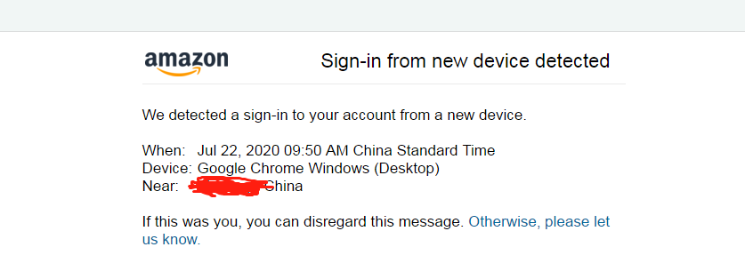 谁登入了我的账户？Amazon security alert: Sign-in from new device detected - 知无不言 ...
